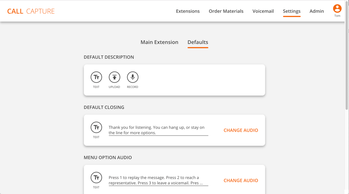 New Call Capture App